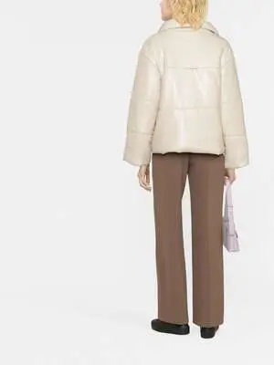 Nanushka Faux-leather Puffer Jacket - Neutrals