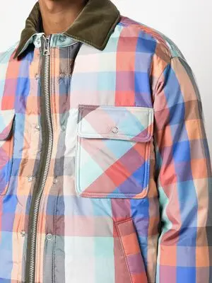 Sacai Check-pattern Zip-up Bomber Jacket - Blue