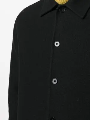 JIL SANDER Button-up Wool Shirt Jacket - Black