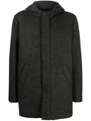 Harris Wharf London Hooded Wool Coat - Grey