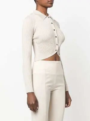 Simkhai Button-up Ribbed Knitted Top