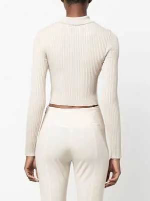 Simkhai Button-up Ribbed Knitted Top