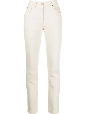 Brunello Cucinelli Slim-fit Beige Cotton Jeans