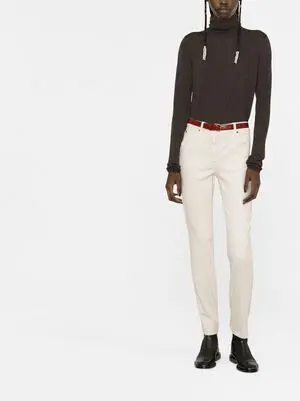 Brunello Cucinelli Slim-fit Beige Cotton Jeans
