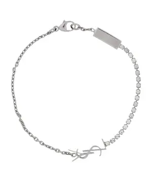 Saint Laurent Embellished Cassandre Bracelet - Metallic