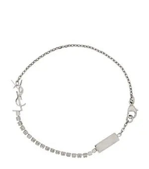 Saint Laurent Embellished Cassandre Bracelet - Metallic