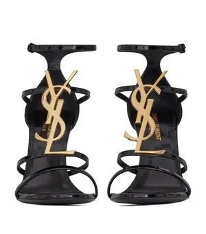 Saint Laurent Leather Cassandra 110 Sandals - Black