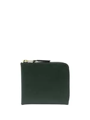 Comme Des Garçons Zip-up Leather Wallet - Green