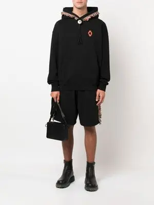 COUNTY OF MILAN Marcelo Burlon Fringed-trim Pullover Hoodie
