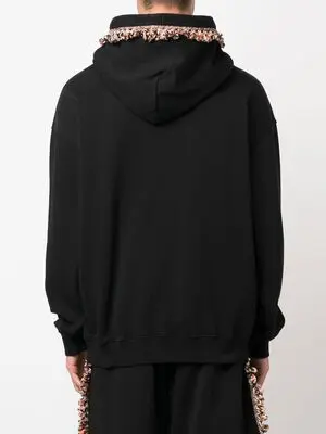 COUNTY OF MILAN Marcelo Burlon Fringed-trim Pullover Hoodie