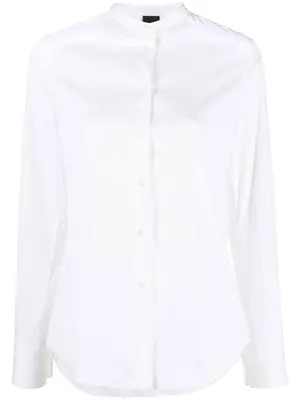 Aspesi Collarless Button-up Shirt - White