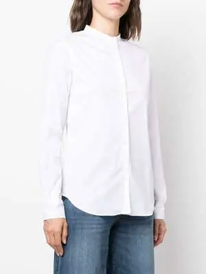 Aspesi Collarless Button-up Shirt - White