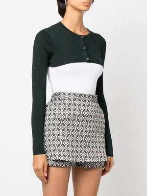 P.a.r.o.s.h Ribbed-knit Cropped Cardigan
