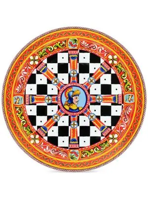 Dolce & Gabbana Knight-print Charger Plate - Orange