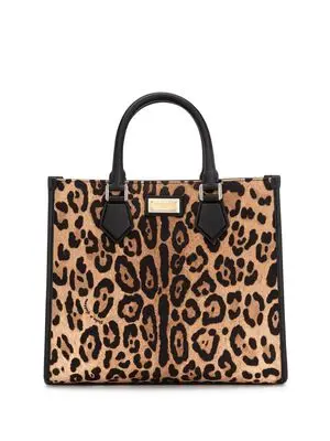 Dolce & Gabbana Leopard Print Tote Bag - Brown