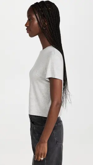 AGOLDE Adine Shrunken Tee - Grey Heather
