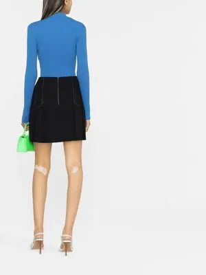 COURREGES Logo-embroidered Roll-neck Jumper - Blue