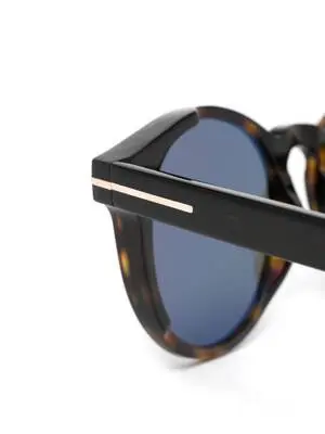 TOM FORD Tortoiseshell Round Frame Sunglasses