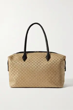 METIER Vérité All Day Leather-trimmed Woven Tote