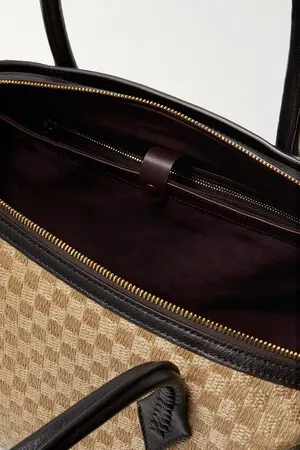 METIER Vérité All Day Leather-trimmed Woven Tote