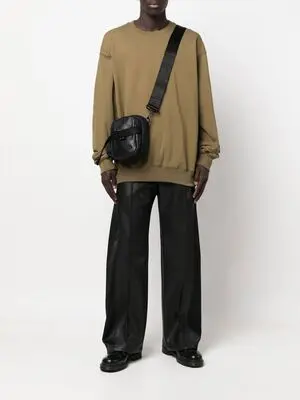 DIESEL® Calf Leather Logo Patch Shoulder Bag