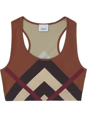 Burberry Chevron Check-print Cropped Vest Top