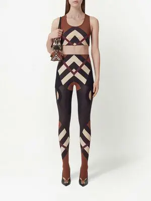 Burberry Chevron Check-print Cropped Vest Top
