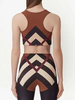 Burberry Chevron Check-print Cropped Vest Top