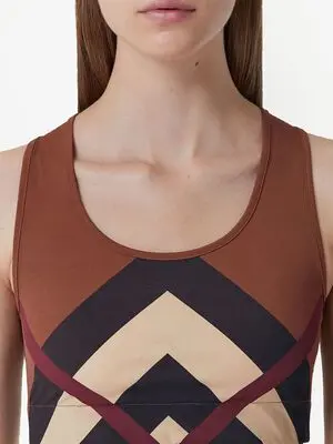 Burberry Chevron Check-print Cropped Vest Top