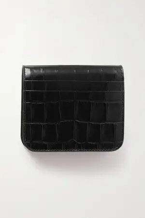 Balenciaga Printed Croc-effect Leather Cardholder