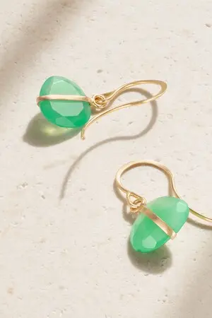MELISSA JOY MANNING 14-karat Recycled Chrysoprase Drop Earrings