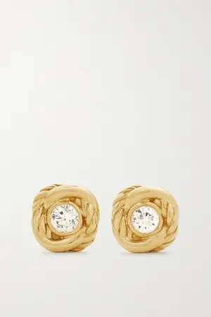 David Yurman Infinity Diamond Stud Earrings - Gold