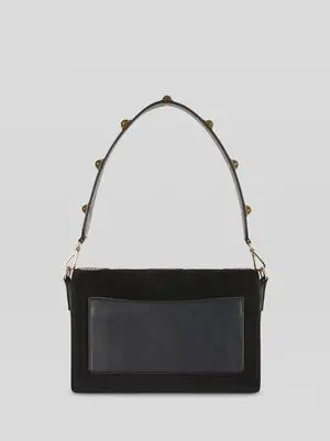 Etro Large Crown Me Suede Shoulder Bag With Embroidery