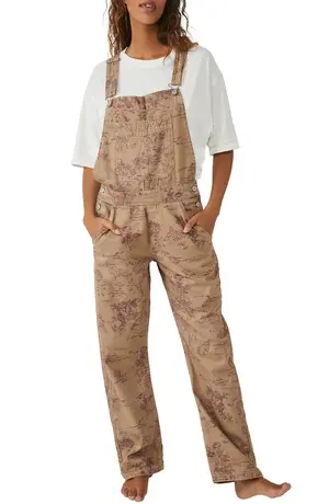Free People We The Free Ziggy Toile Print Overalls