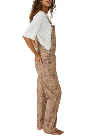 Free People We The Free Ziggy Toile Print Overalls