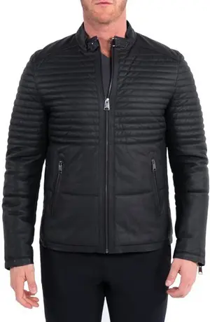 MACEOO Quilted Leather Jacket