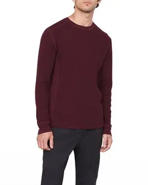 Vince Men's Solid Thermal T-shirt Deep Wine