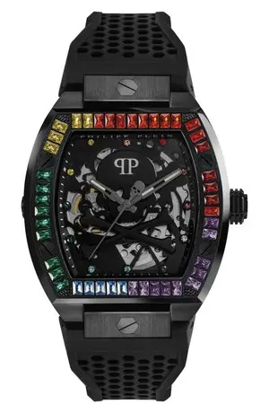 Philipp Plein Keleton Strap Watch - Ip Black