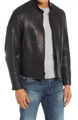 SCHOTT Leather Moto Jacket - Black