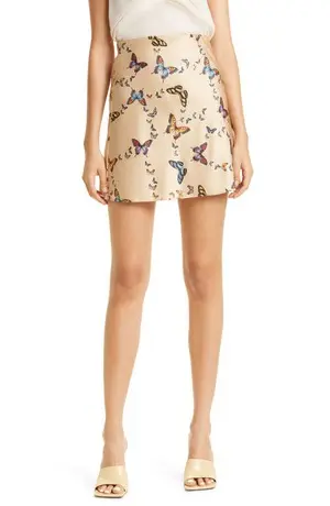 Cami Nyc CAMI NYC Aviva Stretch Silk Miniskirt Butterfly Effect