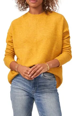 Vince Camuto Vince Camuto Exposed Seam Crewneck Sweater Amber