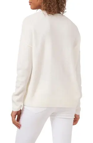 Vince Camuto Exposed Seam Crewneck Sweater - Antique White