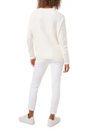 Vince Camuto Exposed Seam Crewneck Sweater - Antique White