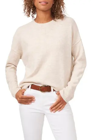 Vince Camuto Exposed Seam Crewneck Sweater - Malted Brown