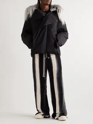 Rick Owens Geth Printed Velour Drawstring Trousers