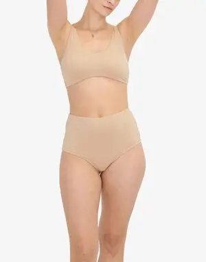 Madewell HATCH Collection The High Tuck Brief Brown Multi