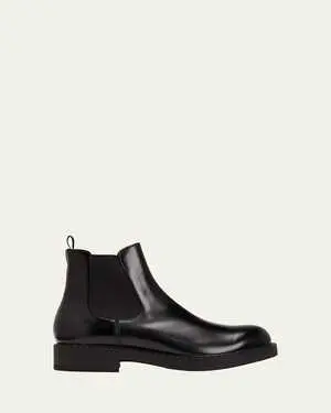 Prada Leather Chelsea Boots - Black