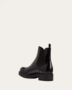 Prada Leather Chelsea Boots - Black