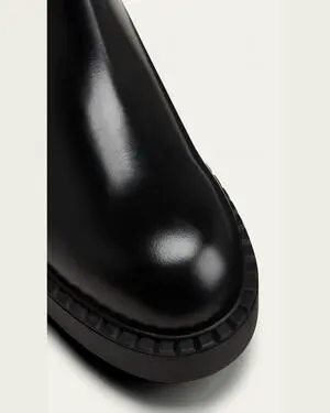Prada Leather Chelsea Boots - Black
