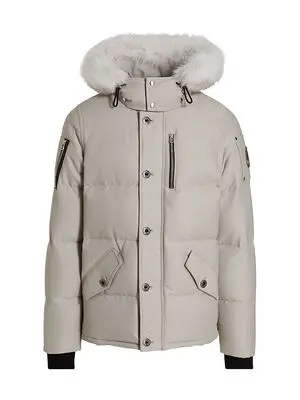 Moose Knuckles Men's 3Q NeoShear Shearling Down Jacket - Navy Black  Storm Grey